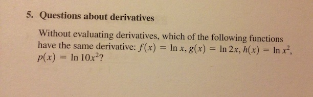 Solved Without evaluating derivatives, which of the | Chegg.com