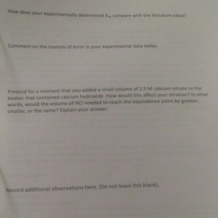 Solved PRE-LAB ASSIGNMENT DETERMINATION OF A SOLUBILITY | Chegg.com