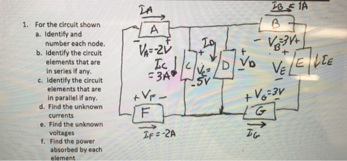 Solved For the circuit shown Identify and number each node. | Chegg.com