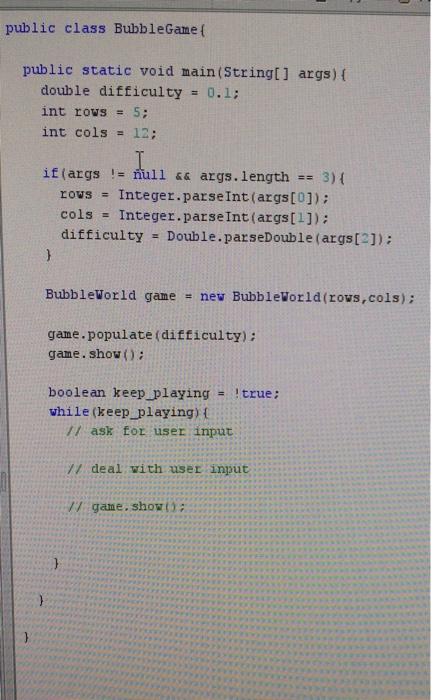 Solved Bubble game, bubble world, bubble code given. | Chegg.com
