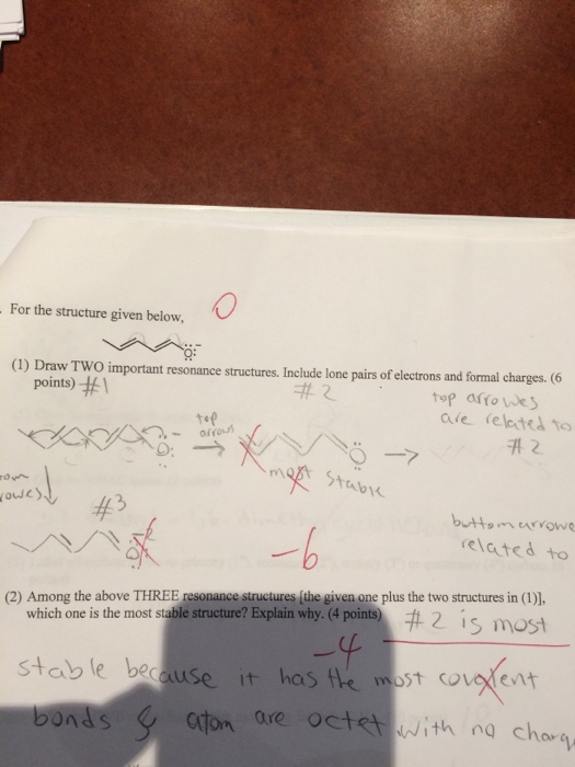 Solved For the structure given below. Draw TWO important | Chegg.com