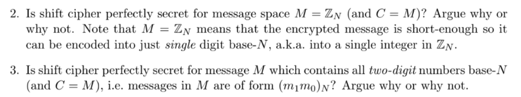 2 Shift Cipher Let N 1 Be Any Integer Shift Cipher 