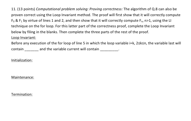 11. (13 points) Computational problem solving: | Chegg.com