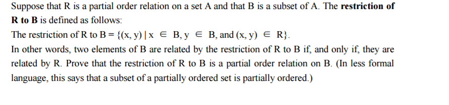 Solved Suppose that R is a partial order relation on a set A | Chegg.com