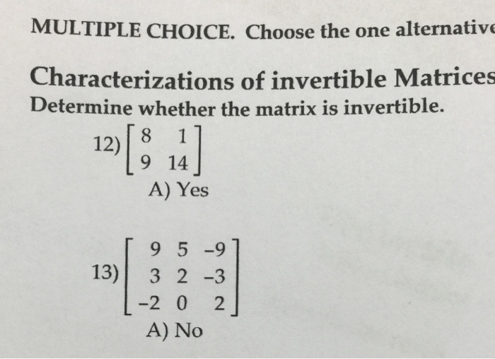 Solved Choose the one alternative Characterizations of | Chegg.com