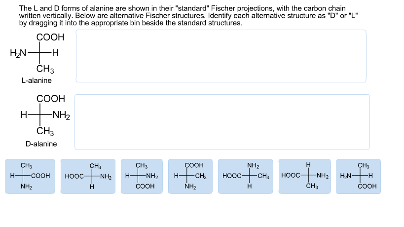 Solved The L and D forms of alanine are shown in their | Chegg.com