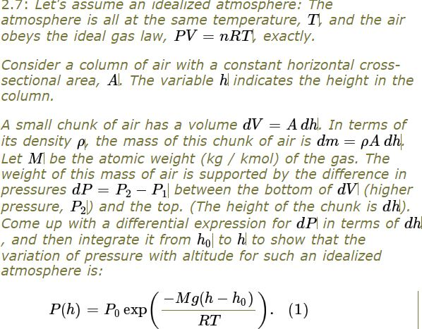 Solved Let's assume an idealized atmosphere: The atmosphere | Chegg.com