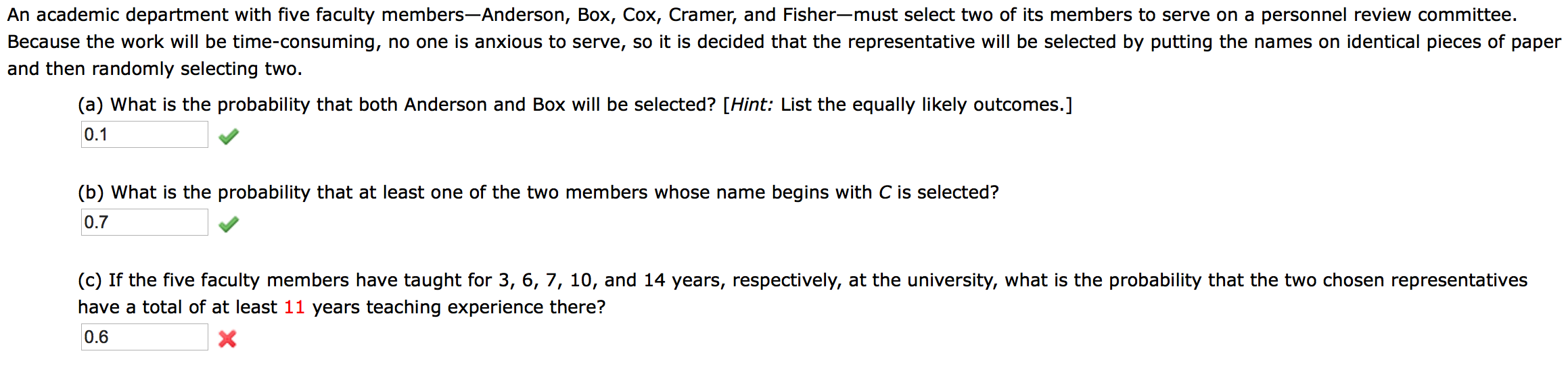 Solved An academic department with five faculty | Chegg.com