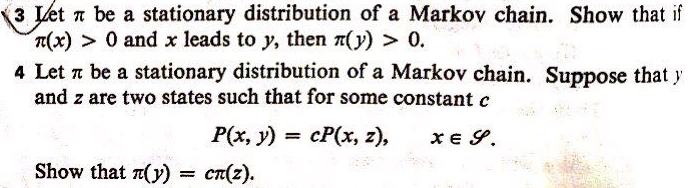 Solved 3 Let π be a stationary distribution of a Markov | Chegg.com