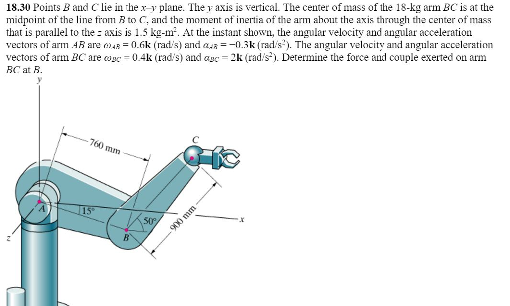 Solved Points B and C lie in the x-y plane. The y axis is | Chegg.com