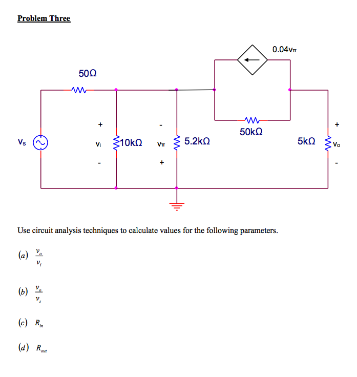 Solved Use circuit analysis techniques to calculate values | Chegg.com