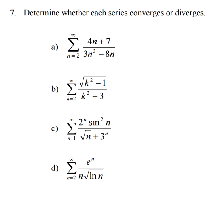 Solved Determine whether each series converges or diverges. | Chegg.com