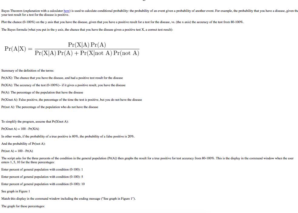 Solved Bayes Theorem (explanation with a calculator here) is | Chegg.com