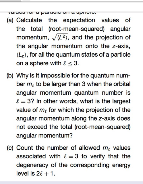 Solved Calculate The Expectation Values Of The Total