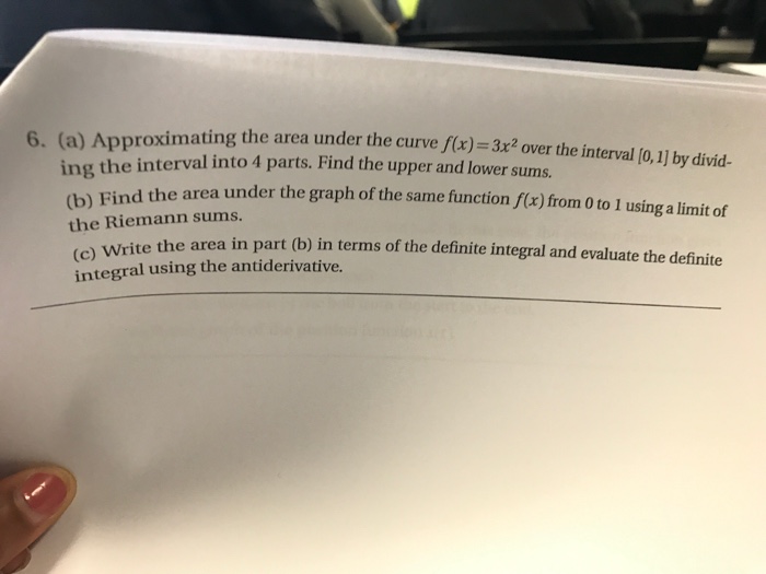 Solved Approximating the area under the curve f(x) = 3x^2 | Chegg.com