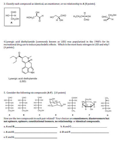 Solved Classify each compound as identical, an or no | Chegg.com