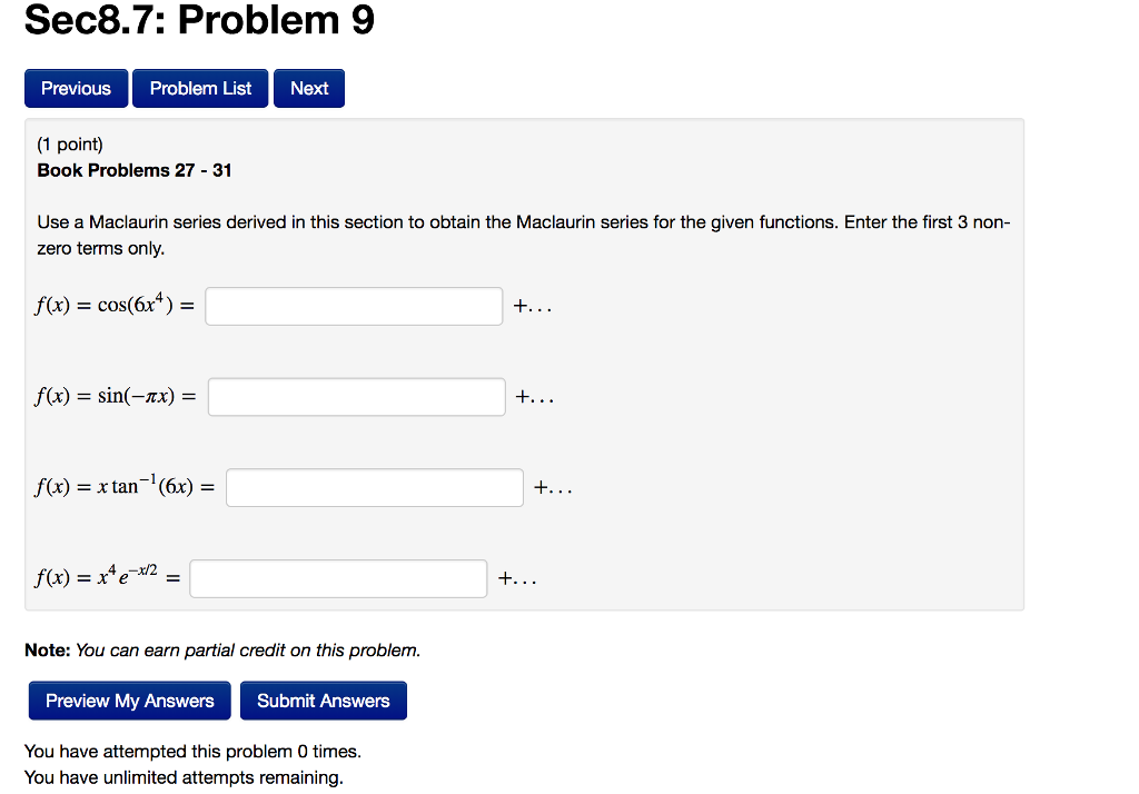 Solved Sec8.7: Problem 9 Previous Problem List Next (1 | Chegg.com