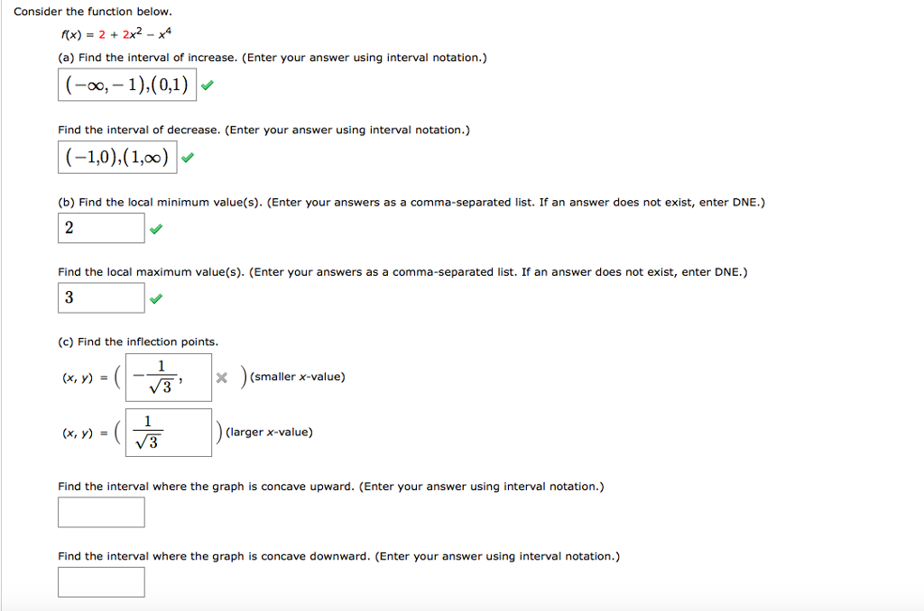Solved Consider The Function Below F x 2 2x 2 X4 Chegg