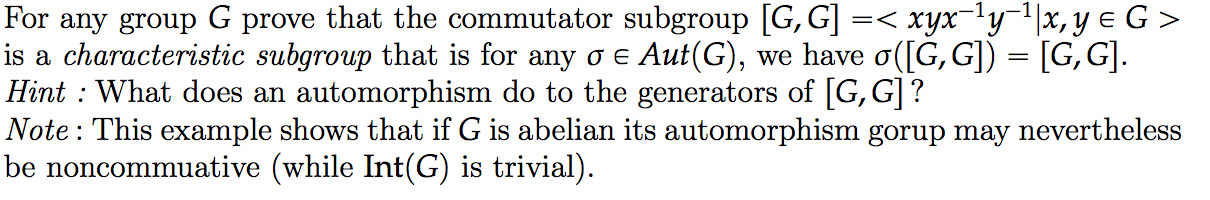 Solved For any group G prove that the commutator subgroup | Chegg.com
