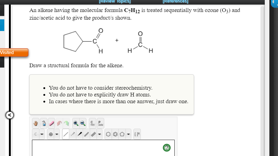 Solved RevieW TopIcs Réferehces An alkene having the | Chegg.com