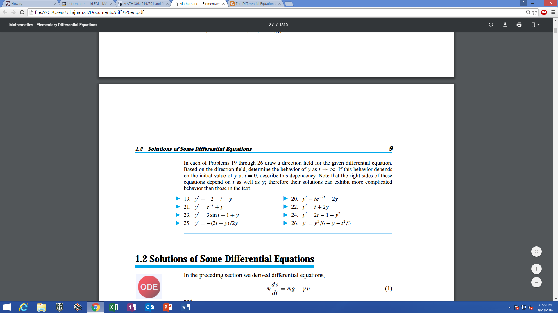 Solved In each of Problems 19 through 26 draw a direction | Chegg.com