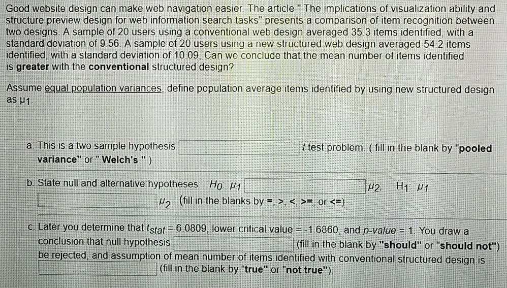 Solved Good website design can make web navigation easier. | Chegg.com