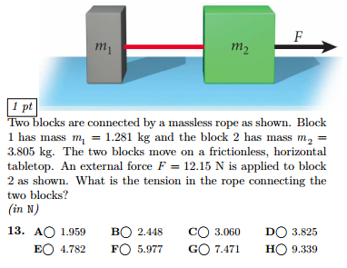 Solved Two blocks are connected by a massless rope as shown. | Chegg.com