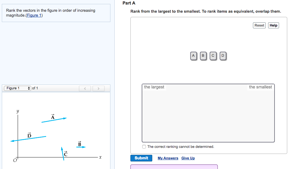 Solved Rank the vectors in the figure in order of increasing | Chegg.com