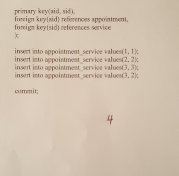 Solved Please write one SOL statement for each the following | Chegg.com