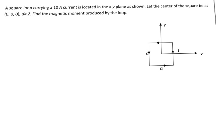 Solved A square loop currying a 10 A current is located in | Chegg.com