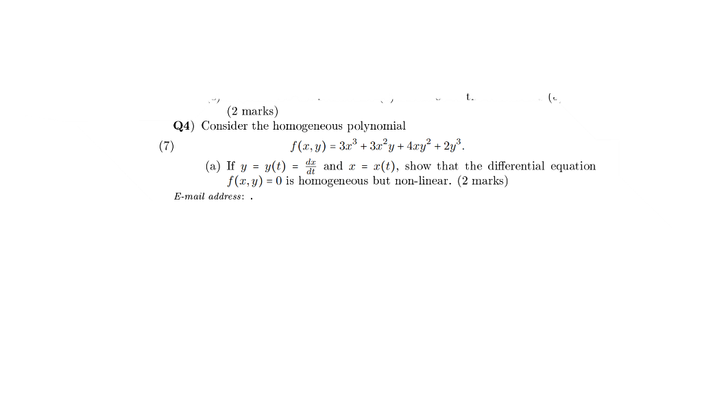 Solved Consider the homogeneous polynomial f(x, y) = 3x^3 + | Chegg.com