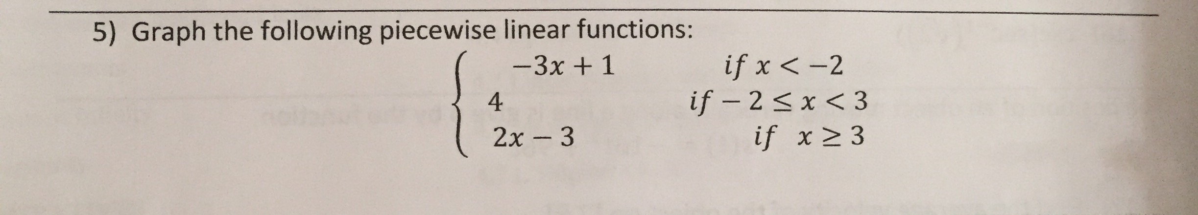 Solved Graph the following piecewise linear functions: {-3x | Chegg.com