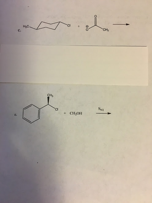 Solved H3C C. CH3 CH3 Cl SNI + CH3OH e. | Chegg.com