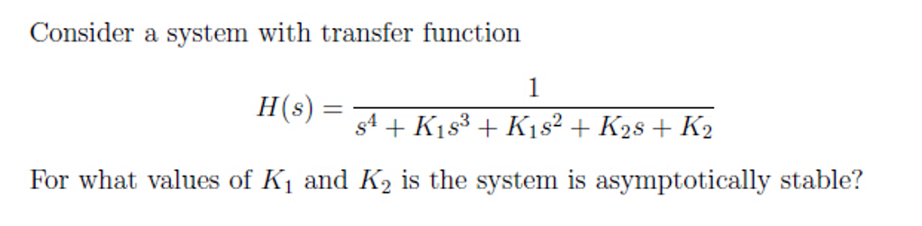 Solved Consider a system with transfer function H(s) = | Chegg.com