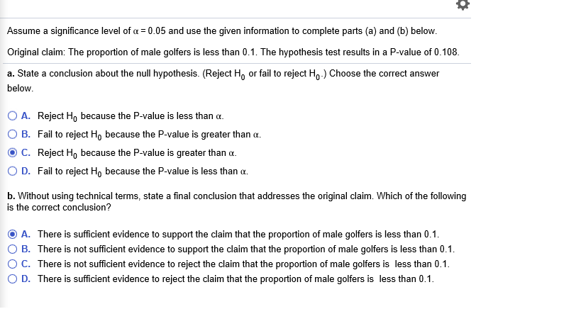 Solved Assume a significance level of alpha = 0.05 and use | Chegg.com