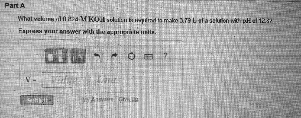 Solved What volume of 0.824 M KOH solution is required to | Chegg.com