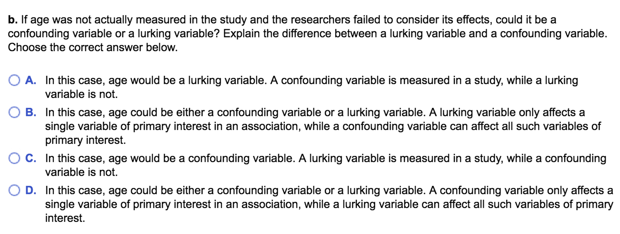 Confounding Vs Lurking Variable
