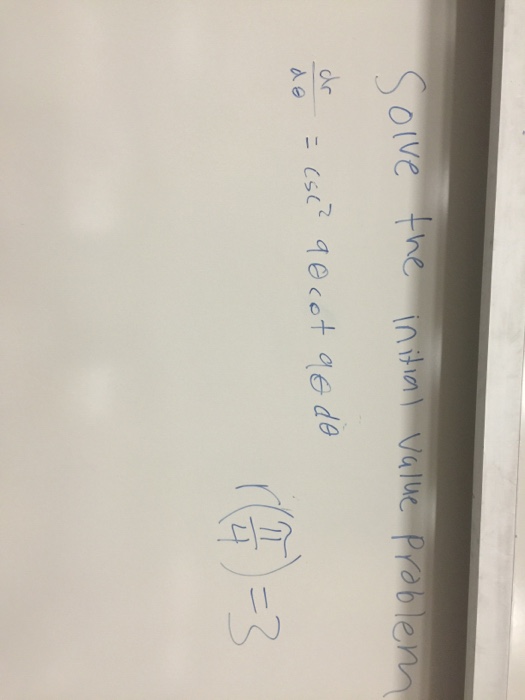 Solved Solve the initial value problem dr/dtheta = csc^2 | Chegg.com