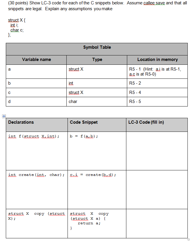 Solved Show LC - 3 code for each of the C snippets below. | Chegg.com