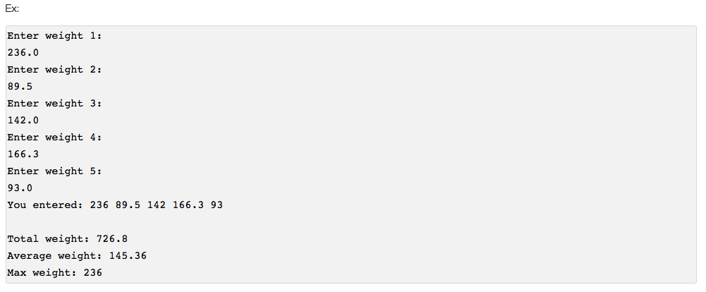 Solved (1) Prompt the user to enter five numbers, being five | Chegg.com