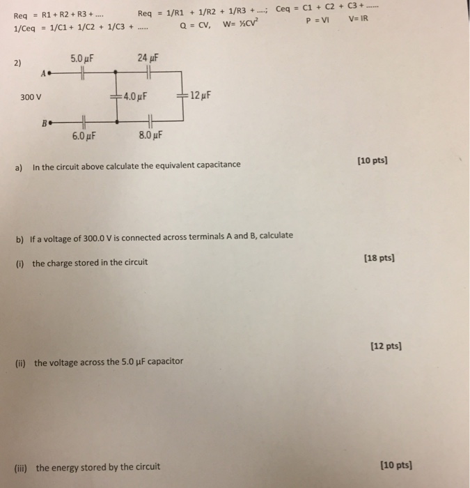 Solved In the circuit above calculate the equivalent | Chegg.com