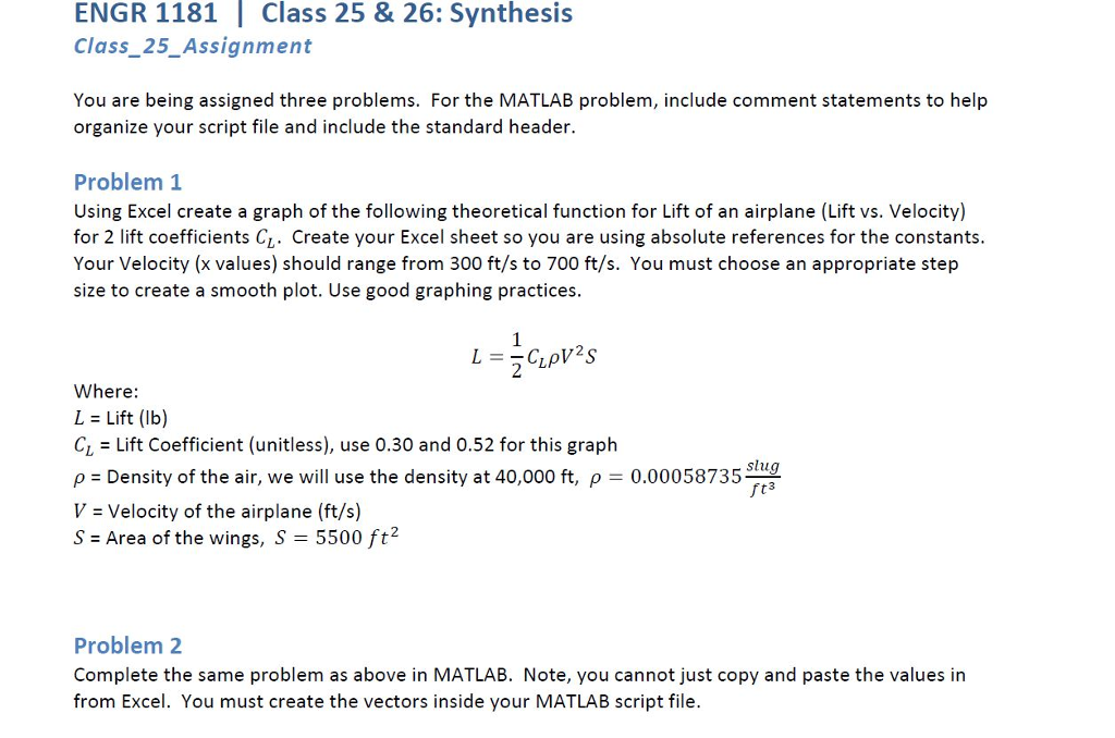 Solved ENGR 1181 Class 25 & 26: Synthesis | Chegg.com