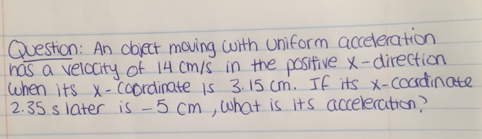 Solved An Object Moving With Uniform Acceleration Has A