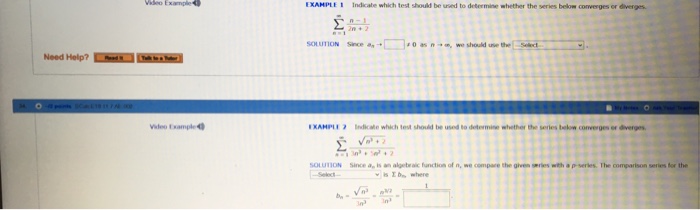 Solved Video Example video Example 4 XAMPLE 1 ndicate which | Chegg.com