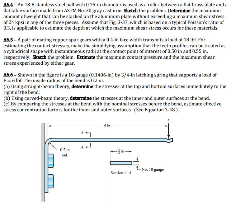 Solved Mechanical Design Question\ - SEE ATTACHED FIGURE FOR | Chegg.com