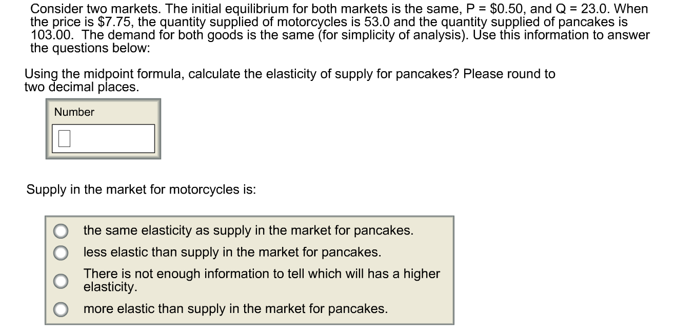 Solved Consider two markets. The initial equilibrium for | Chegg.com