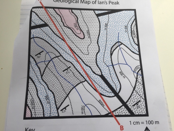 geologyDraw a geological cross section along the long | Chegg.com