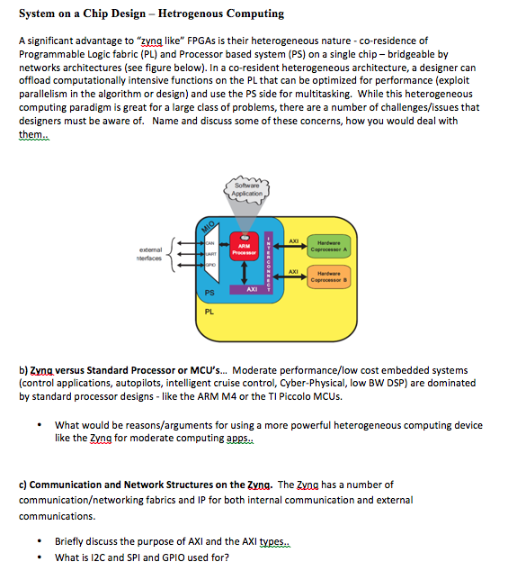 Solved System on a Chip Design - Heterogonous Computing A | Chegg.com