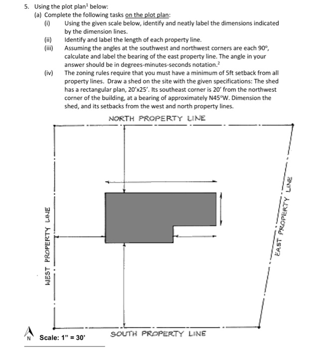 Using the plot plan^1 below: Complete the following | Chegg.com