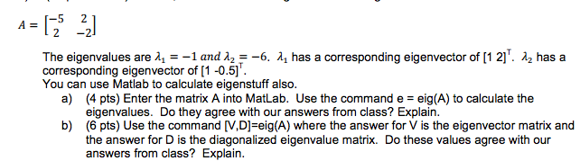 Solved A = [-5 2 2 -2] The eigenvalues are lambda_1 = -1 | Chegg.com